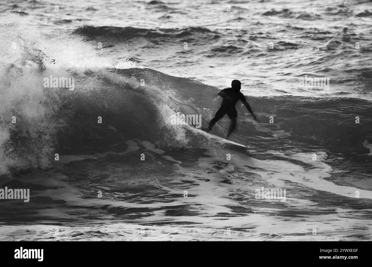 Amazing splash of water and jump of surfer (unrecognizable person) in ...