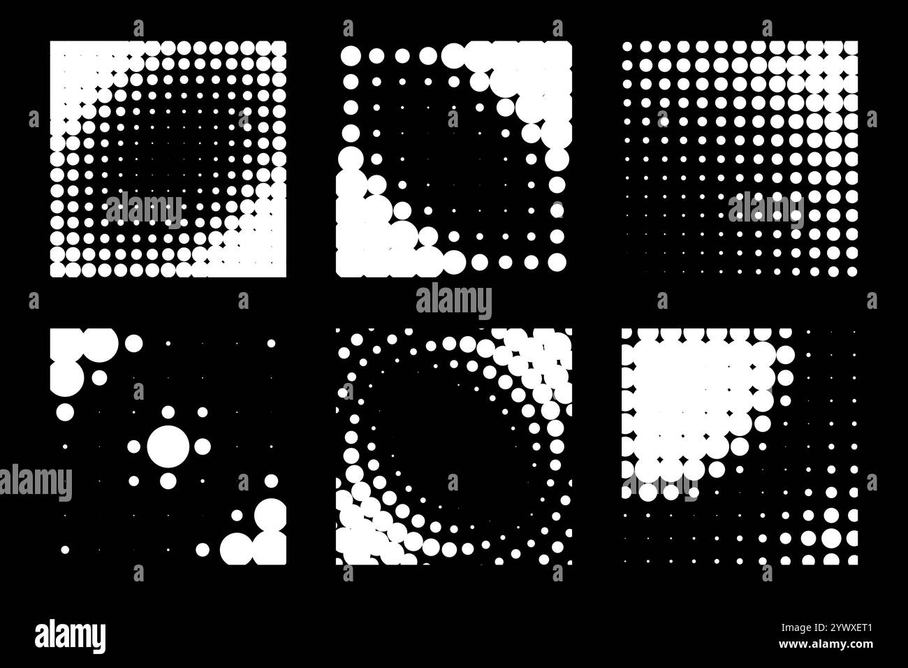 design elements. Halftone dotted frames set. Vector illustration Stock ...