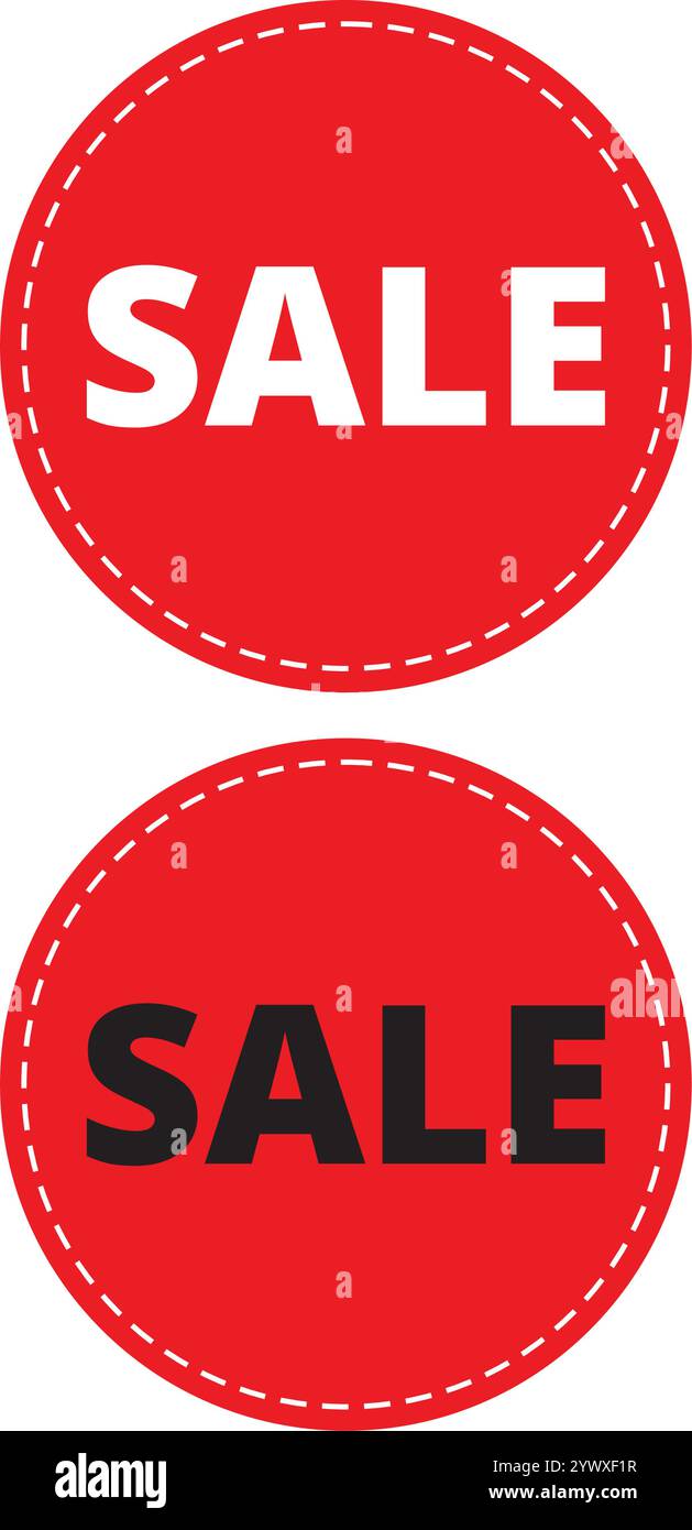 Round red sale signs on a white background Stock Vector Image & Art - Alamy