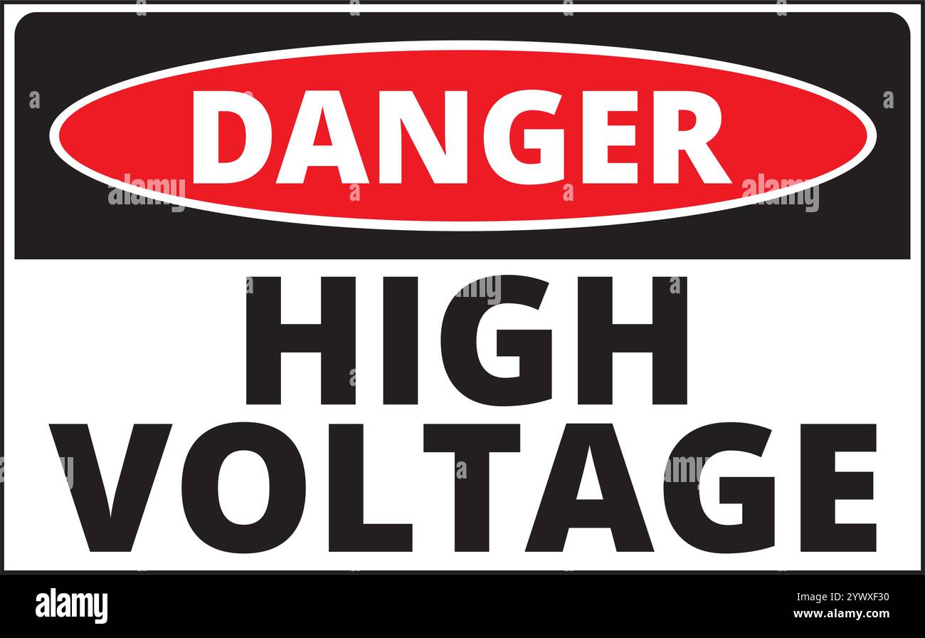 Danger high voltage sign on a white background Stock Vector Image & Art ...