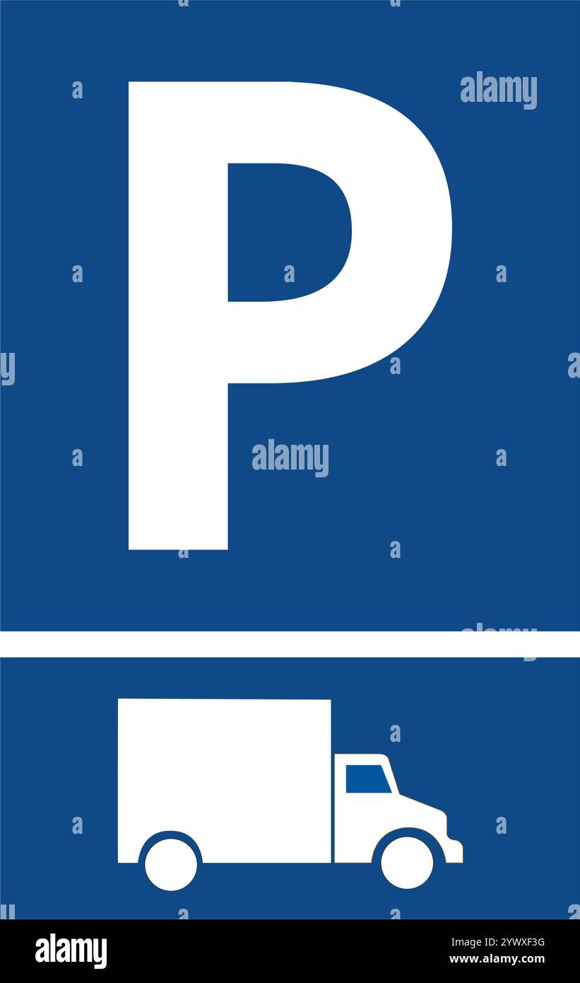 Blue truck parking sign on a white background Stock Vector Image & Art ...