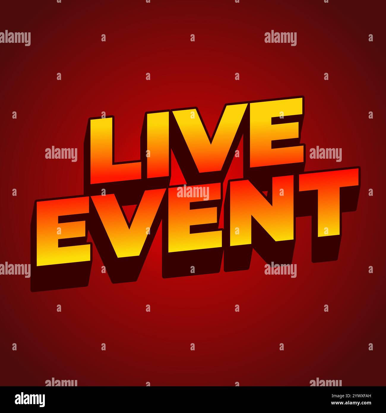 Live event. Text effect design in bold fonts with 3D effect. yellow red color Stock Vector Image ...