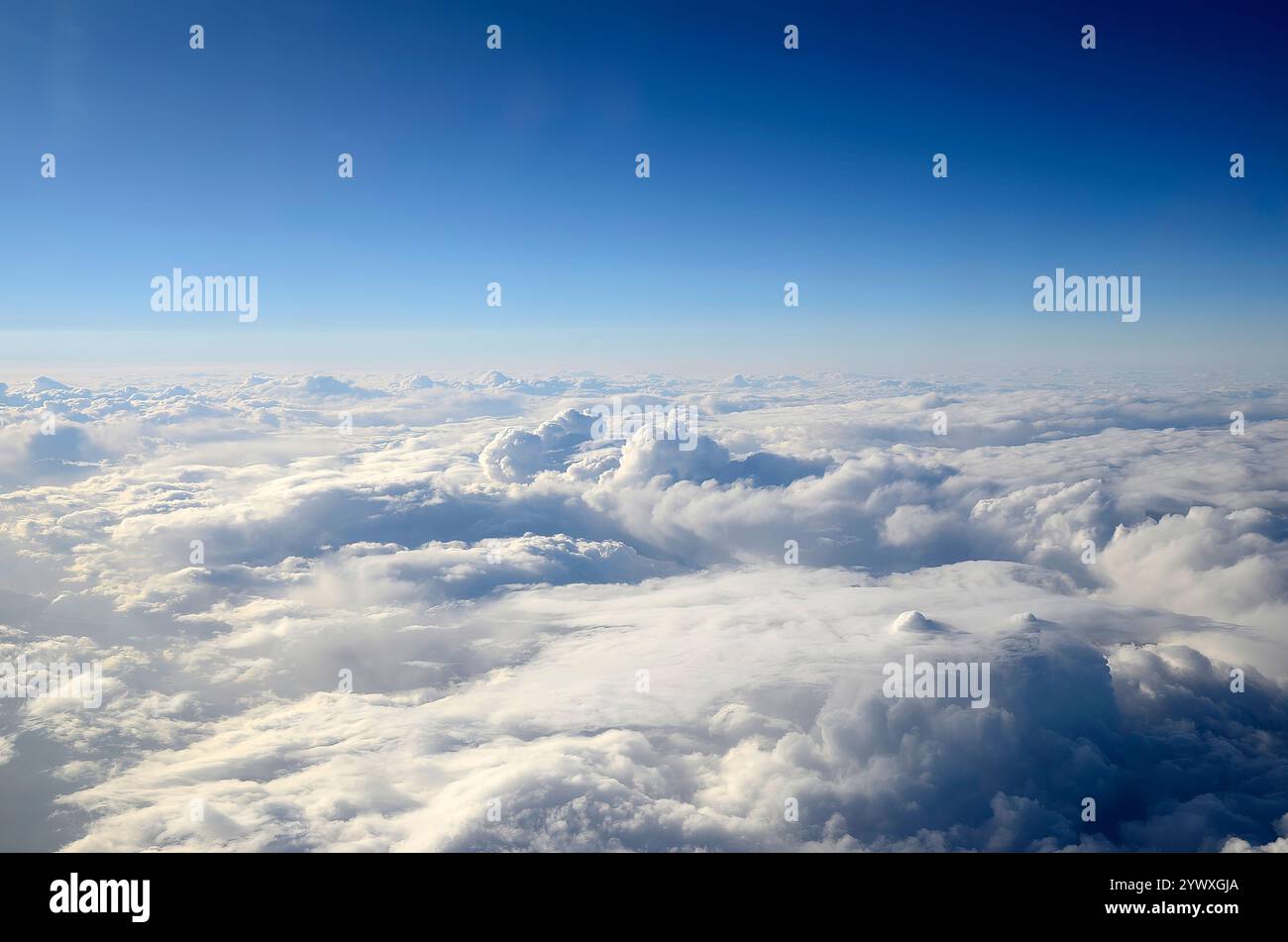 Beautiful deep blue sky fluffy white clouds hi-res stock photography ...