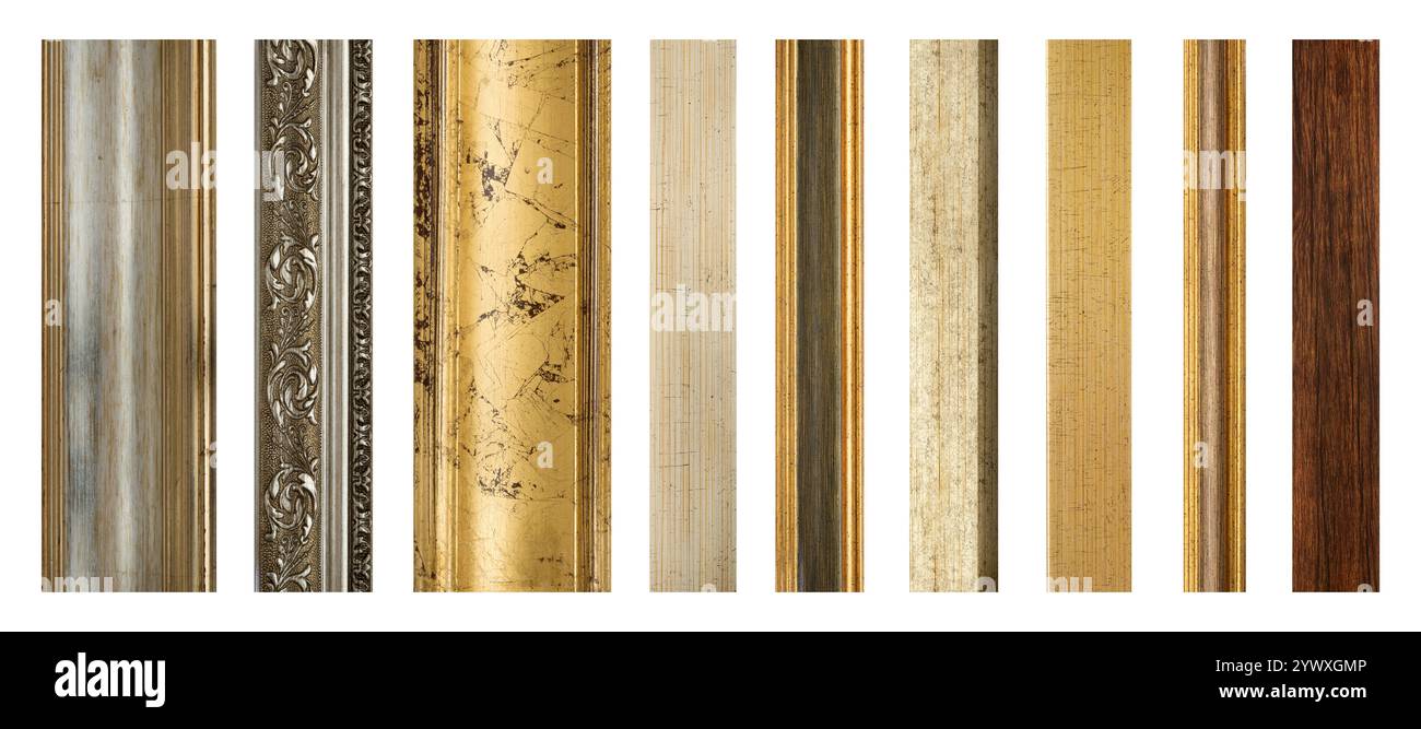 Parts of wooden picture frames Stock Photo - Alamy
