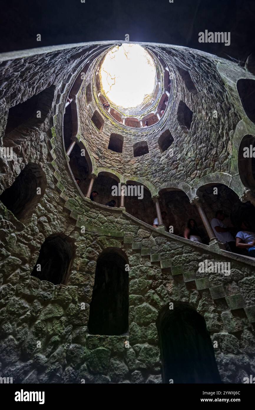 The Initiation Well in Quinta da Regaleira, Sintra, Portugal. Inverted ...