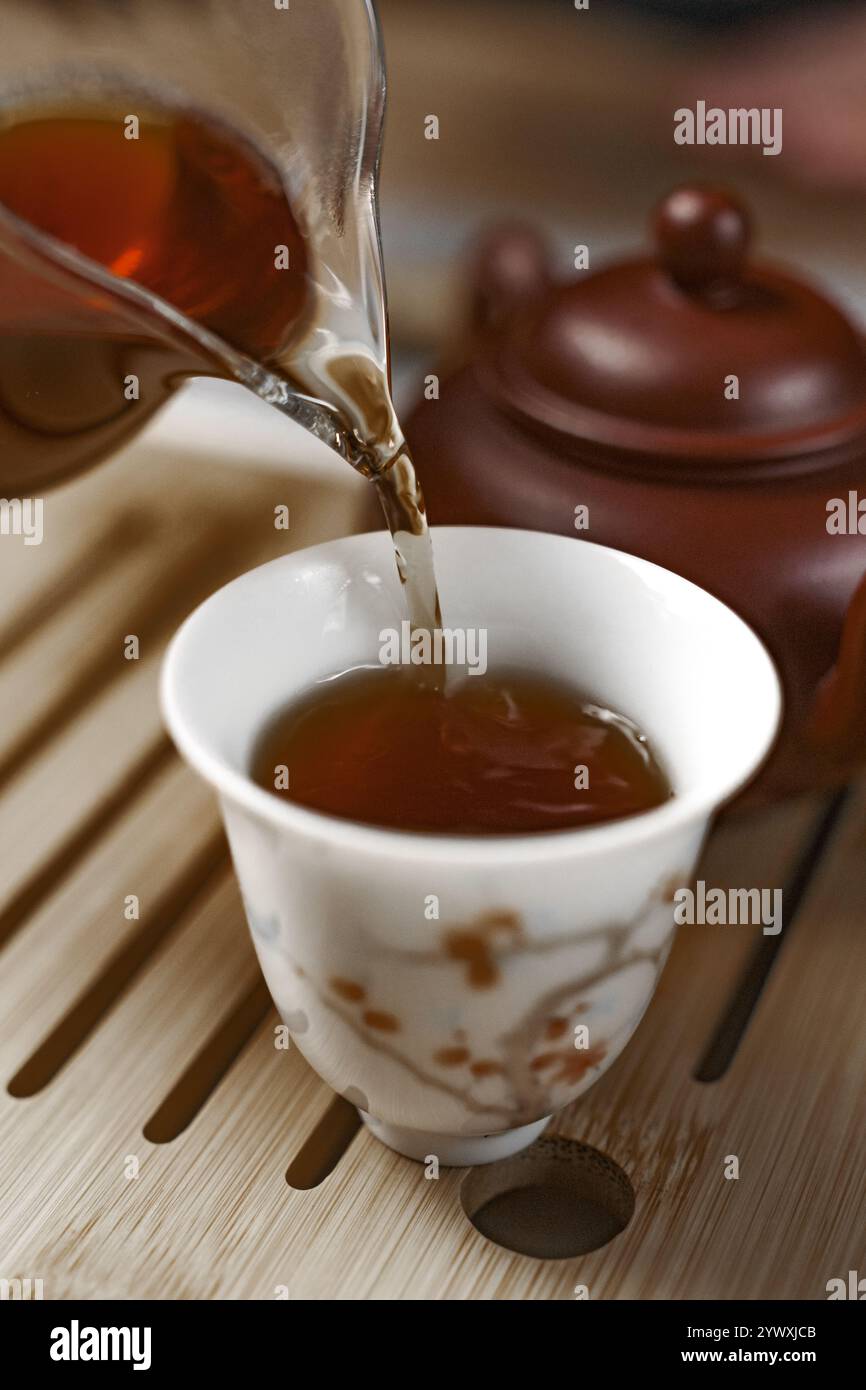 The Elegant Tea Pouring Process in a Traditional Setup Celebrates ...