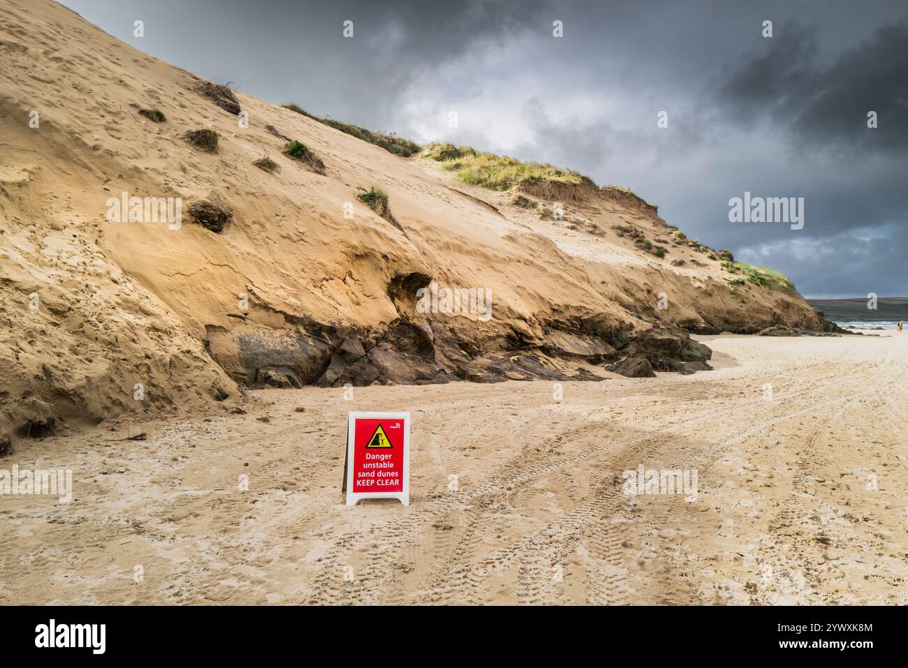 Danger erosion warning sign hi-res stock photography and images - Alamy
