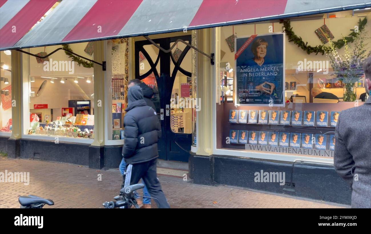 Amsterdam The Netherlands 12th December 2024. Posters and books outside ...