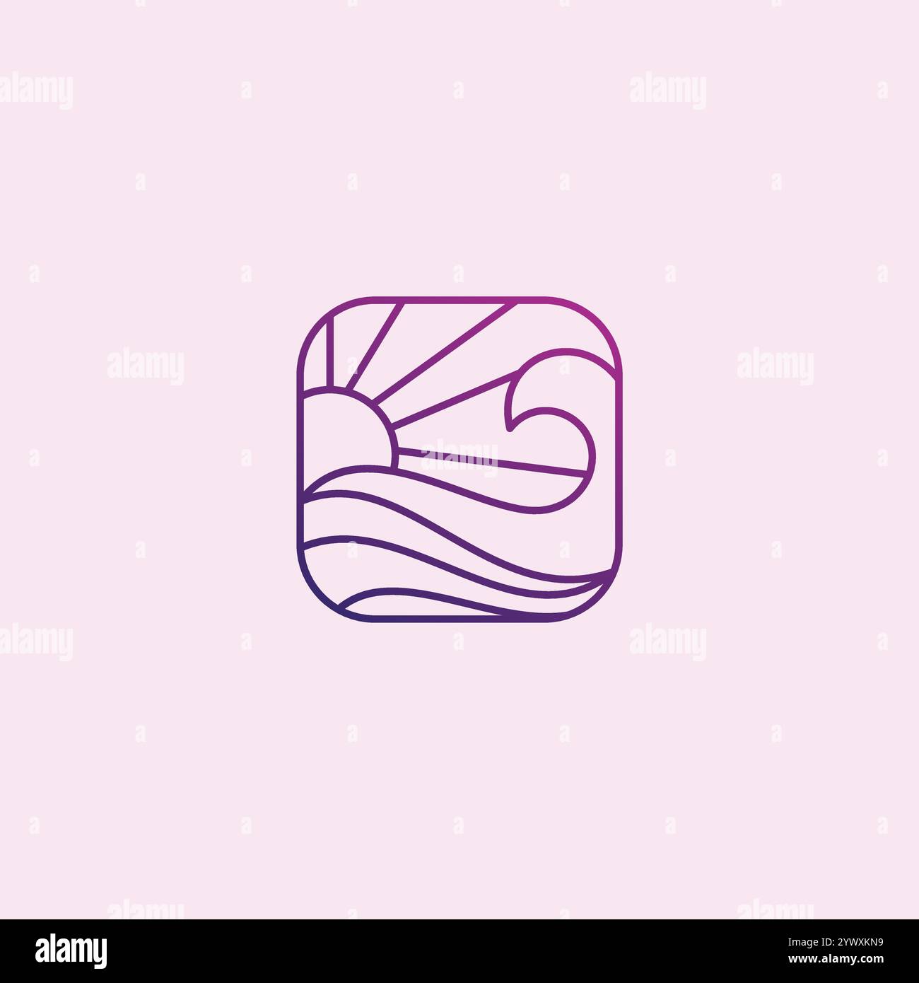 Ocean water wave and sun logo design Stock Vector Image & Art - Alamy