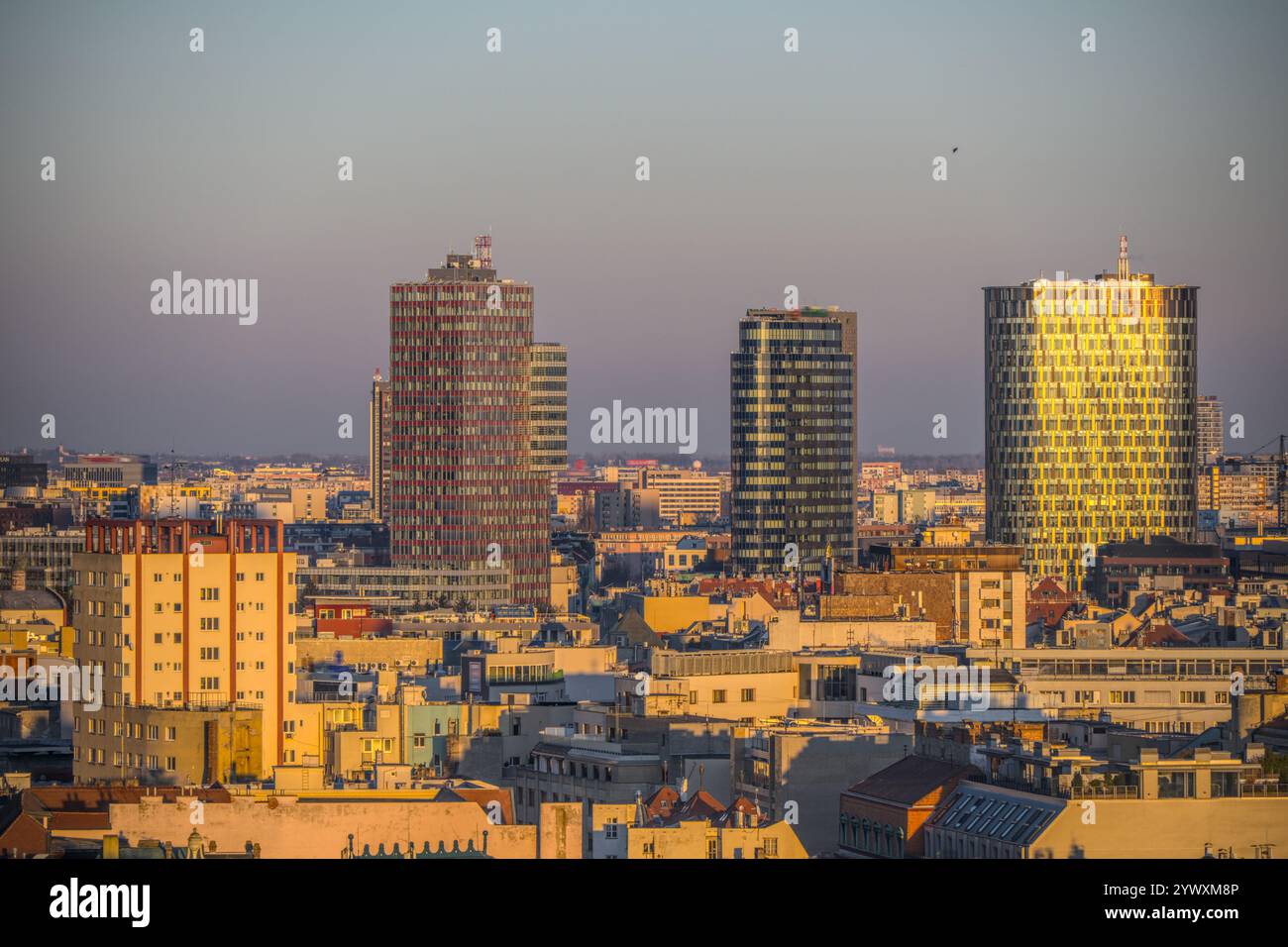 Cityscape featuring modern high-rise buildings with glass facades ...