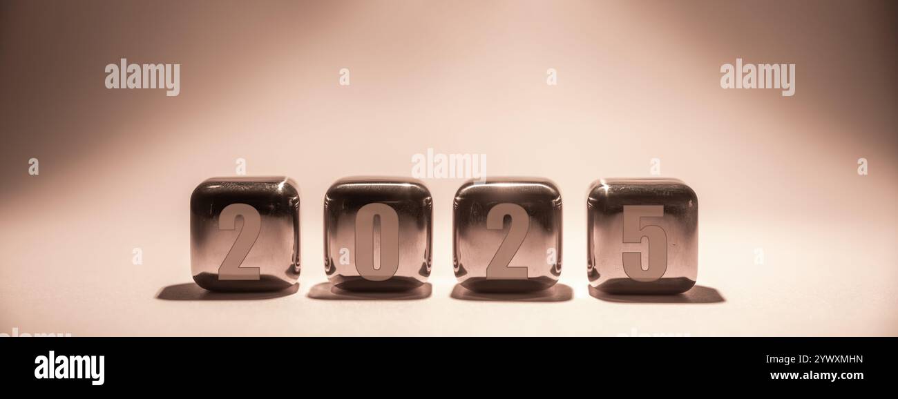 Color of the year 2025 mocha mousse displayed with metal cubes on a ...