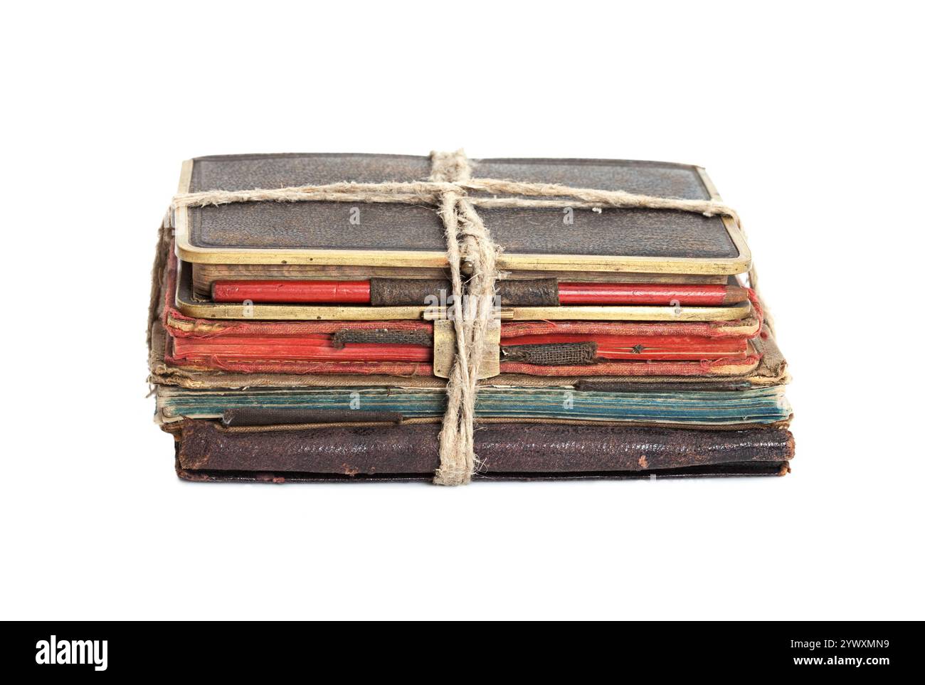 Stack of old notes tied together, selective focus Stock Photo - Alamy