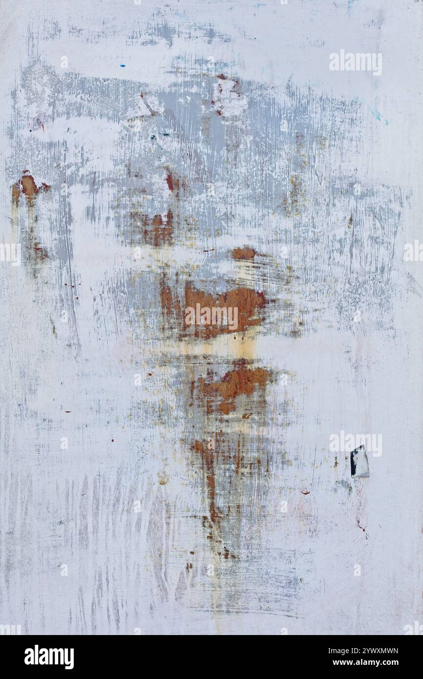 Closeup of scraped paint on metal wall with rust background texture ...