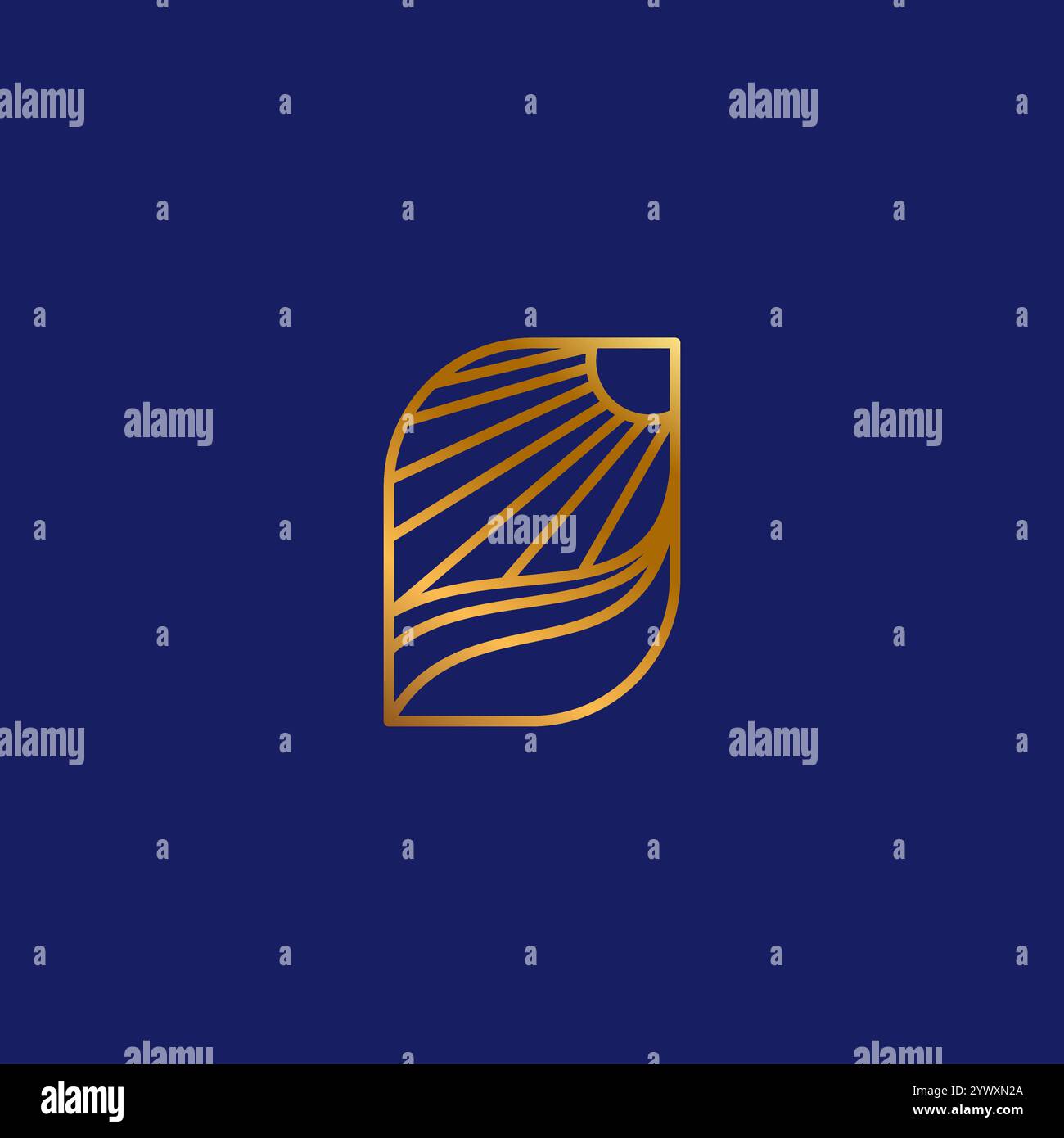 Sunlight Logo Vector Illustration. Sun Wave Icon. Line Art Design Stock ...