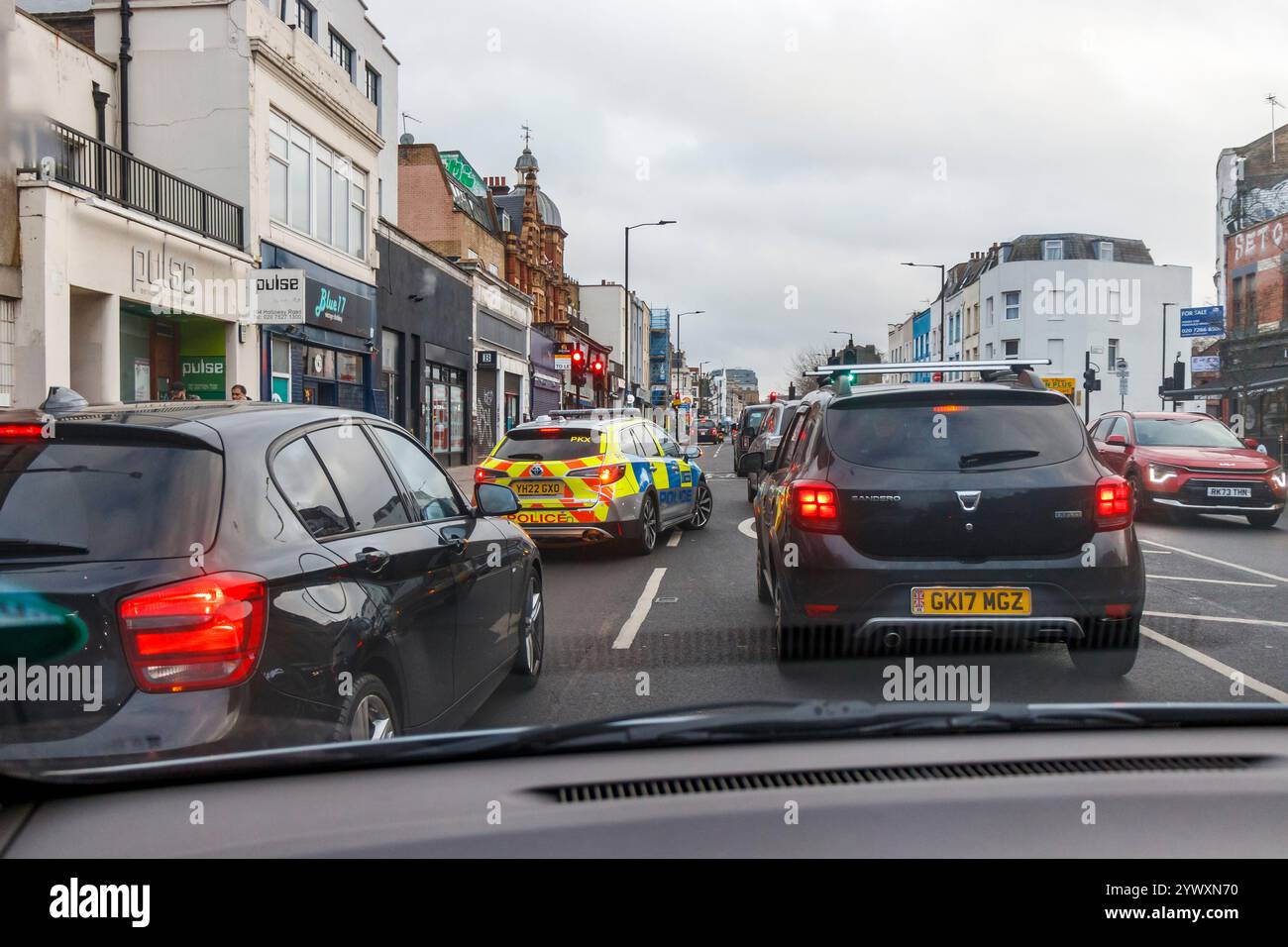 Car windscreen view traffic hi-res stock photography and images - Alamy
