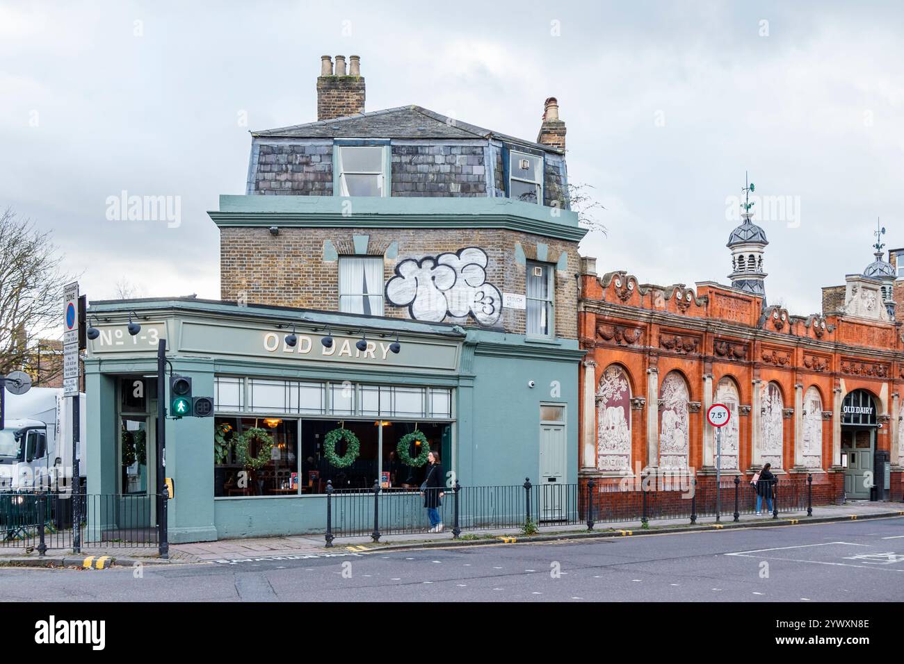 The Old Dairy, a pub and restaurant with picturesque murals from its ...