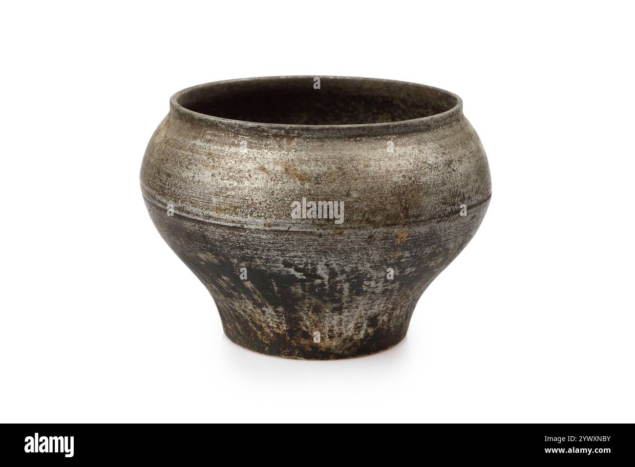 Old rustic pot isolated on white background Stock Photo - Alamy