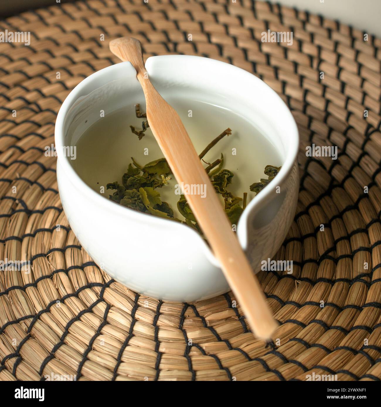 The Elegant Green Tea Preparation in a Modern, Stylish Bowl for an ...