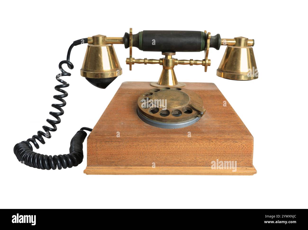 Vintage telephone receiver isolated on a white background Stock Photo ...