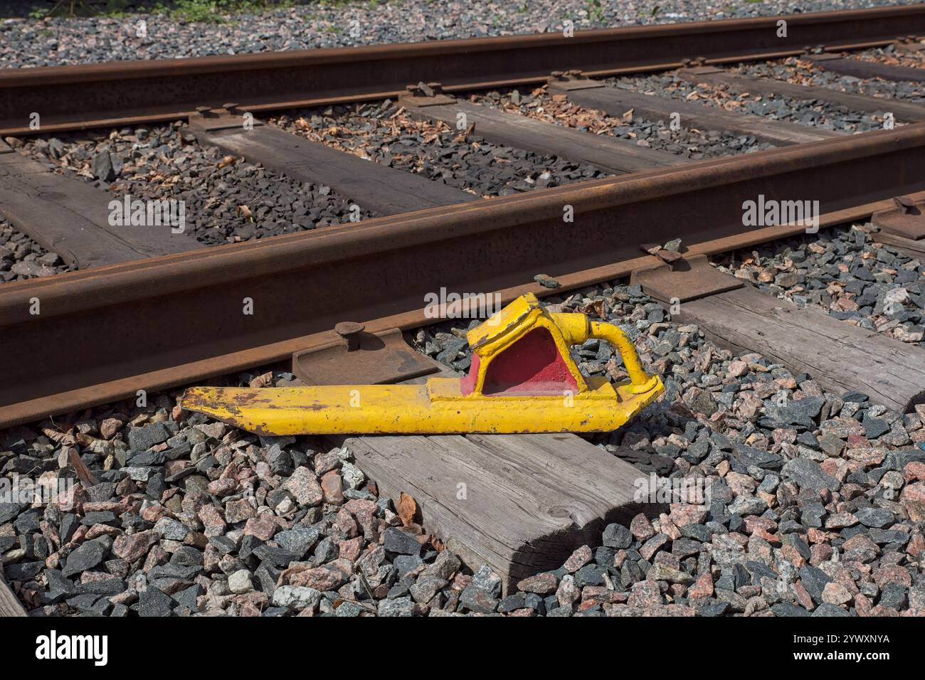 Train wheel stopper hi-res stock photography and images - Alamy