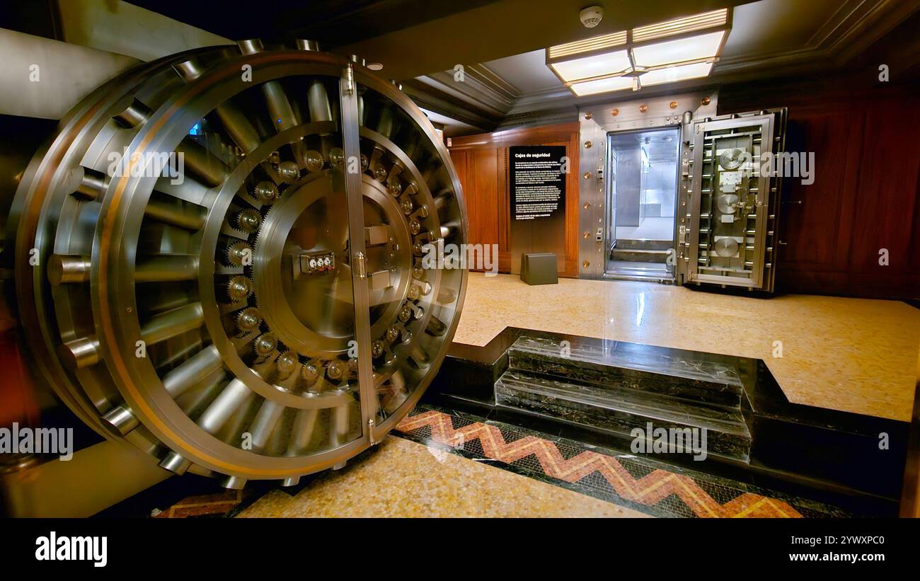 Mexico City, Mexico - Jul 12 2024: Banco de Mexico Museum in the main building of CDMX with the ...