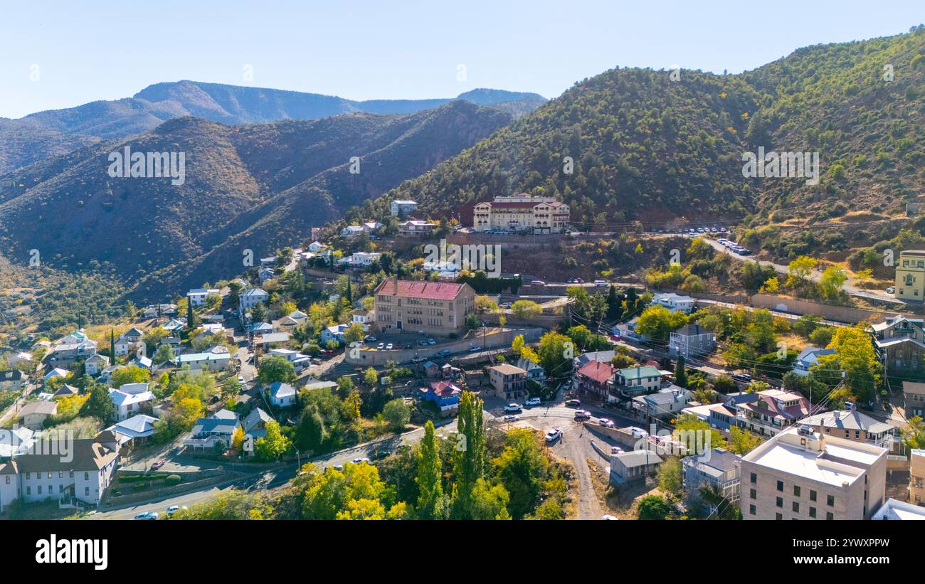 Aerial photograph of Jerome, Arizona, a former mining town, now a ...