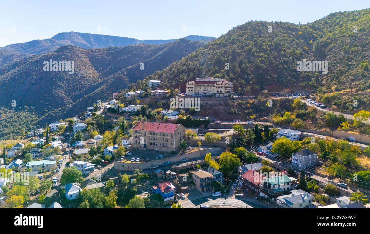 Aerial photograph of Jerome, Arizona, a former mining town, now a ...