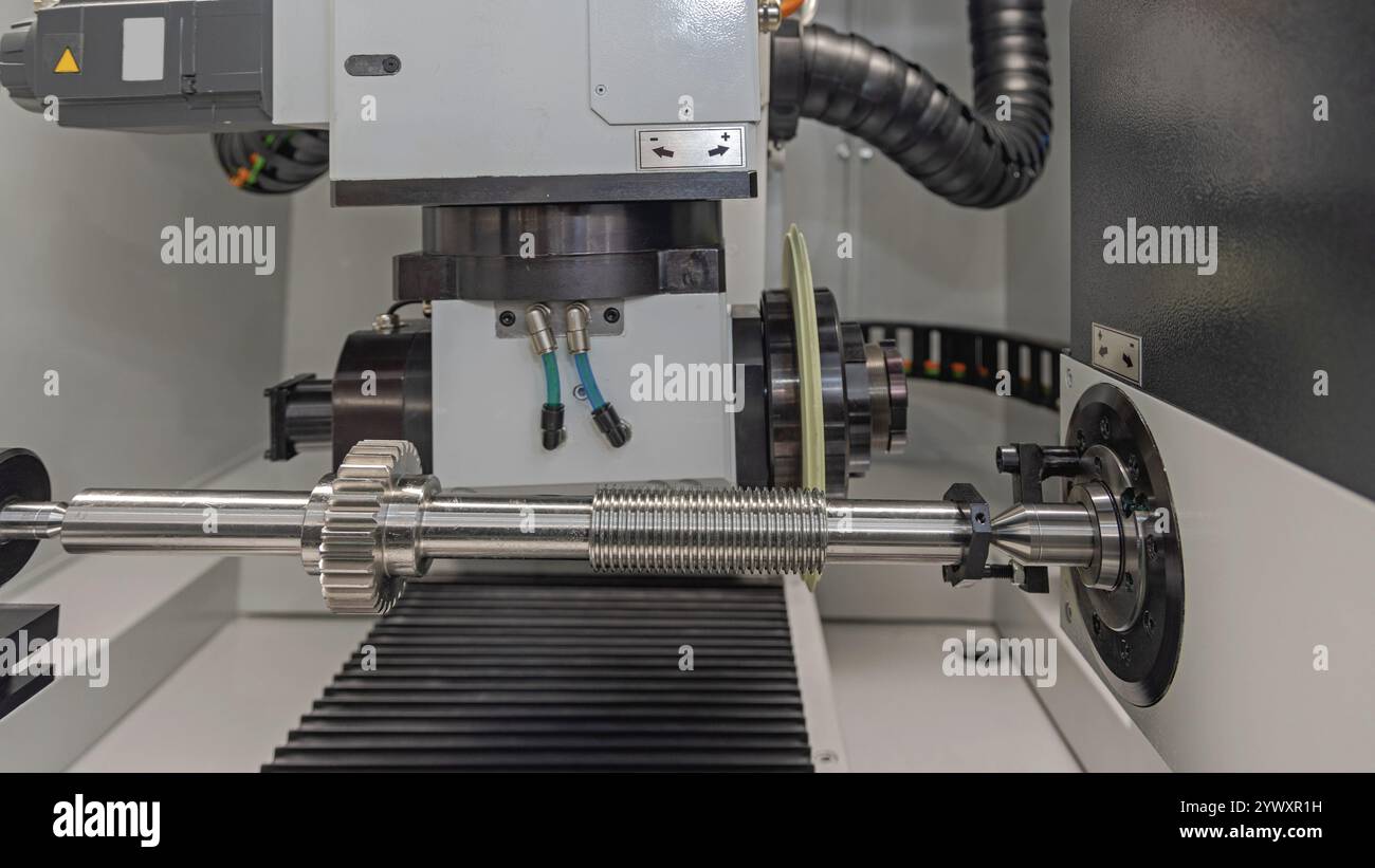 Automatic CNC Machine Gear Shaft Metal Production Workshop Stock Photo ...