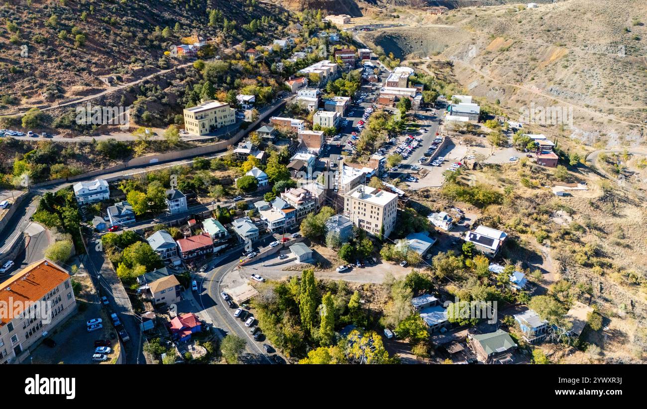 Aerial photograph of Jerome, Arizona, a former mining town, now a ...