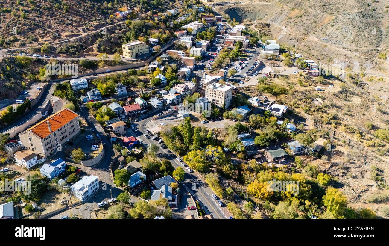 Aerial photograph of Jerome, Arizona, a former mining town, now a ...