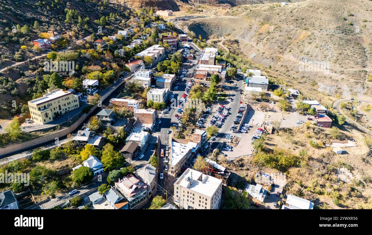 Aerial photograph of Jerome, Arizona, a former mining town, now a ...