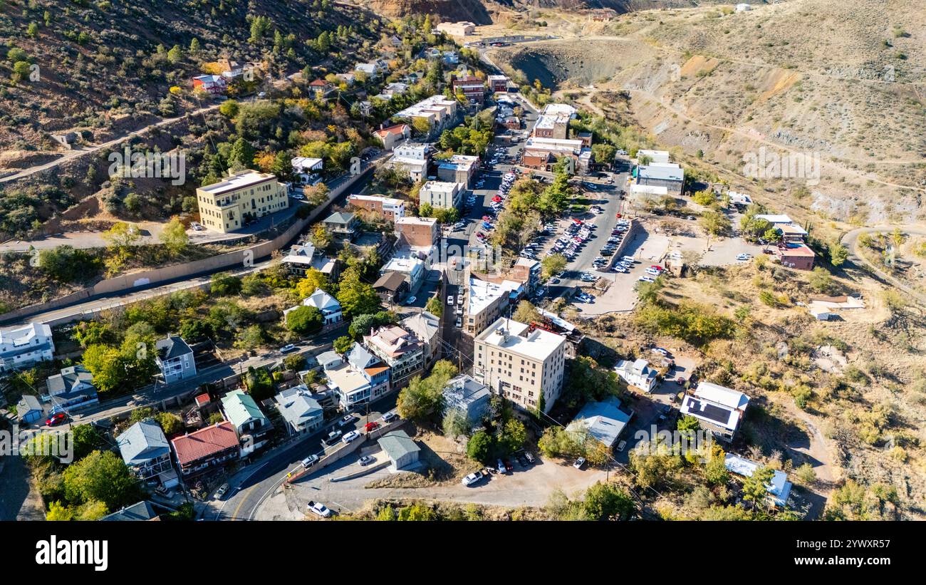 Aerial photograph of Jerome, Arizona, a former mining town, now a ...