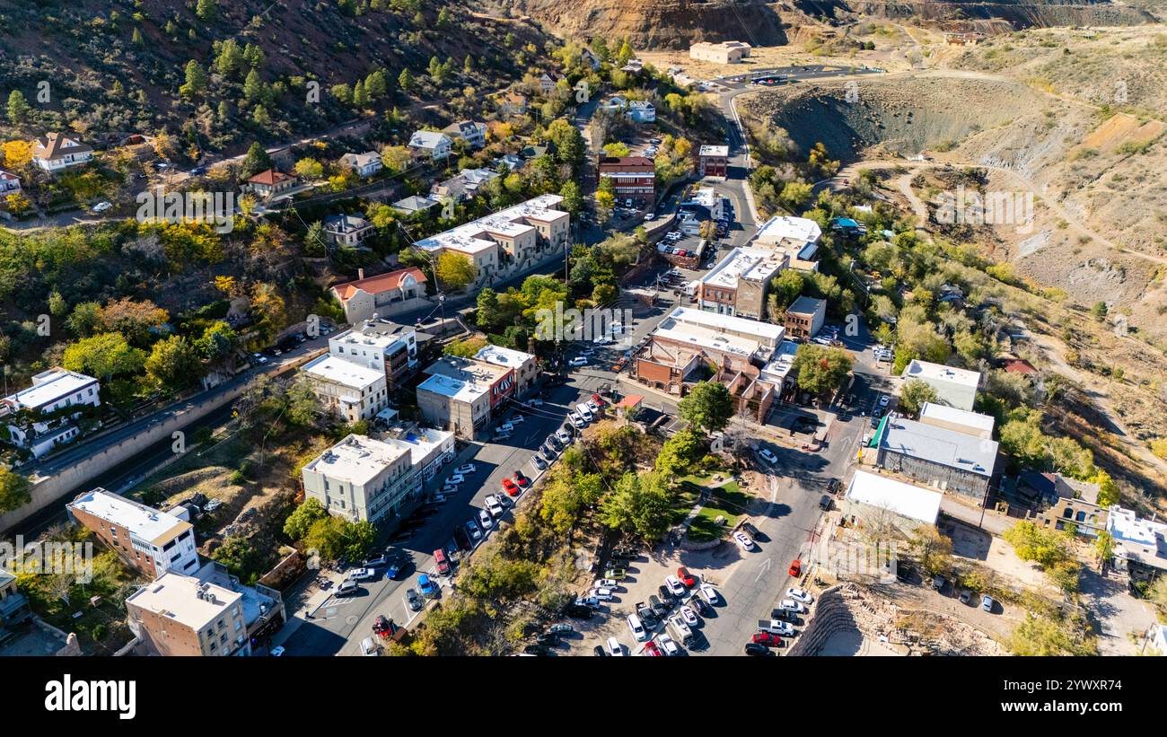 Aerial photograph of Jerome, Arizona, a former mining town, now a ...
