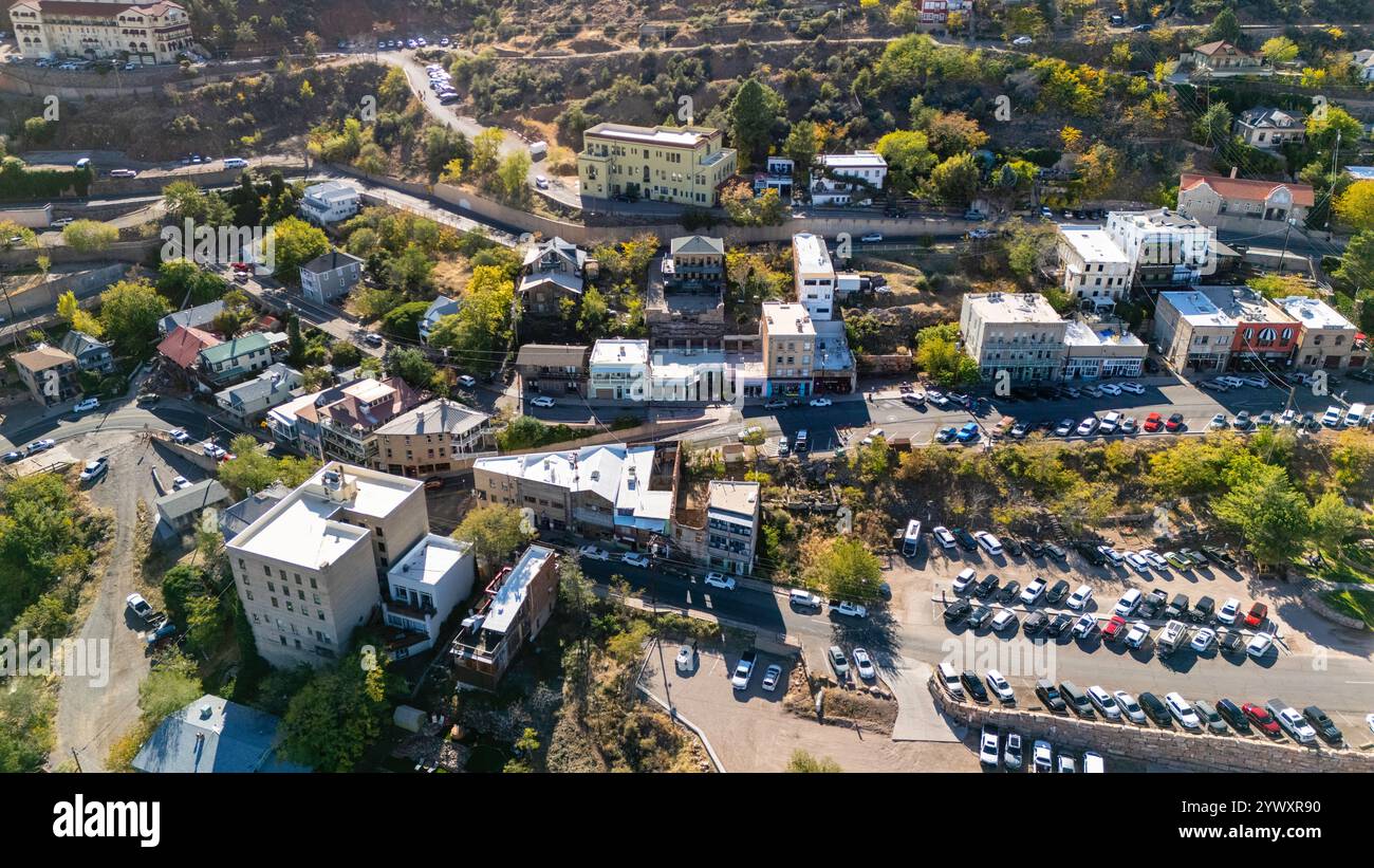 Aerial photograph of Jerome, Arizona, a former mining town, now a ...