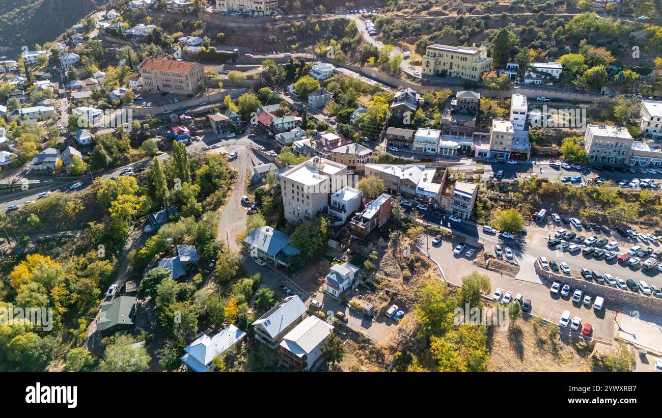 Aerial photograph of Jerome, Arizona, a former mining town, now a ...