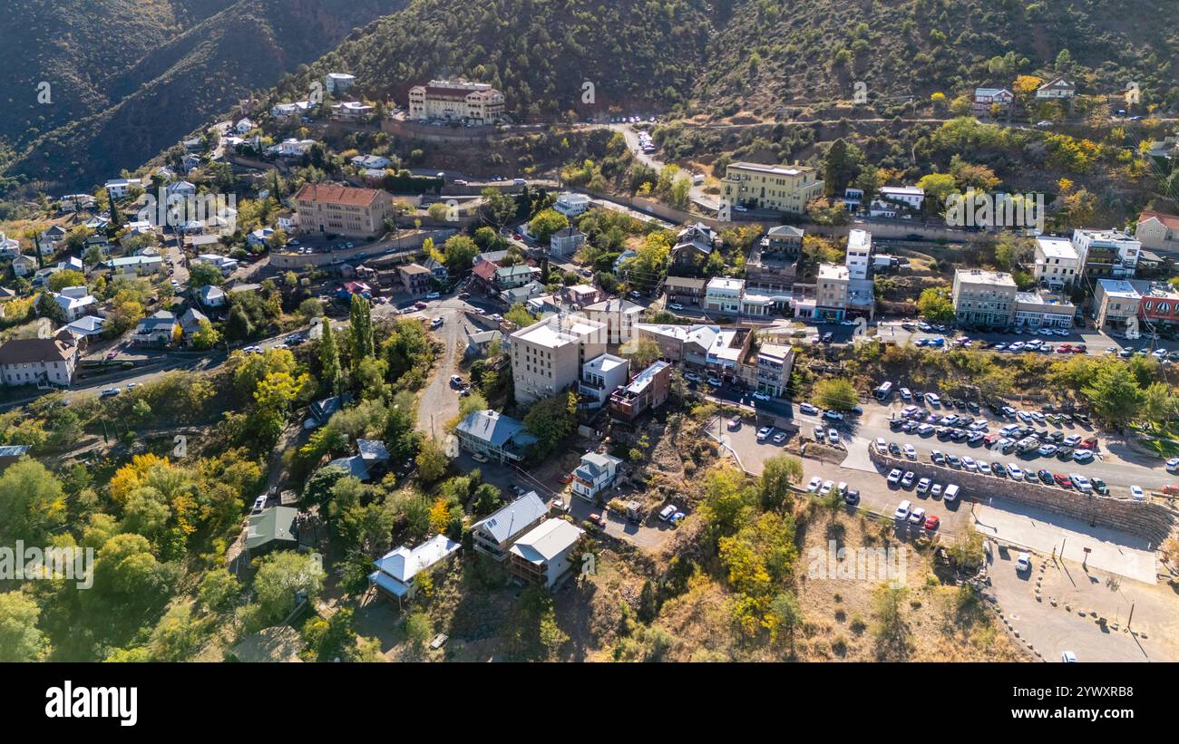 Aerial photograph of Jerome, Arizona, a former mining town, now a ...
