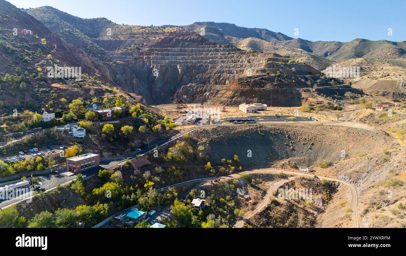 Aerial photograph of Jerome, Arizona, a former mining town, now a ...