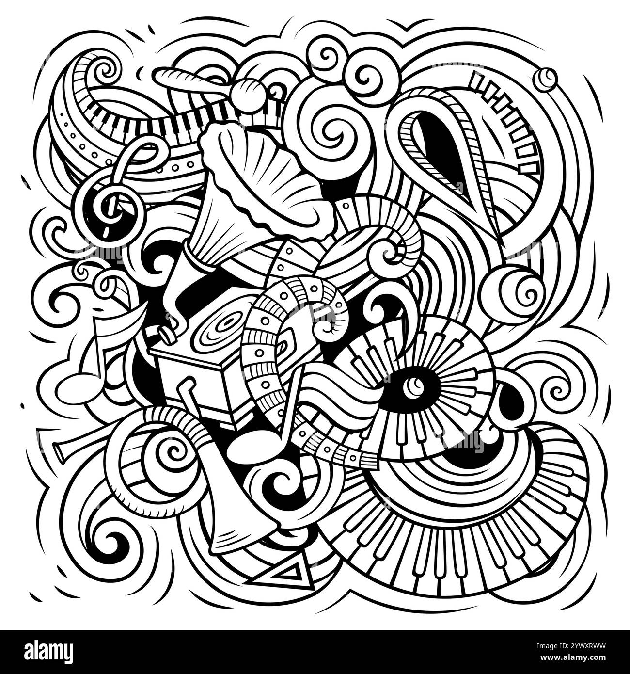 Cartoon vector doodles Classic music illustration Stock Vector Image ...