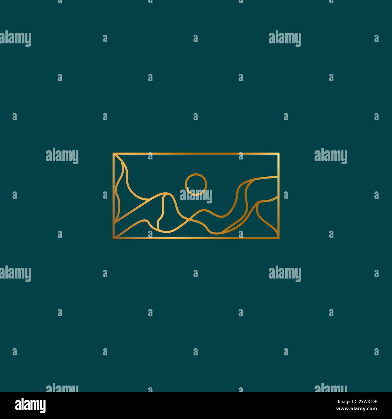 Mountains sun line style Stock Vector Images - Alamy