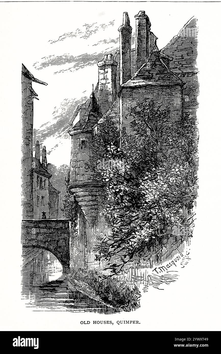 Old Houses, Quimper from Normandy and Brittany illustration by Randolph ...