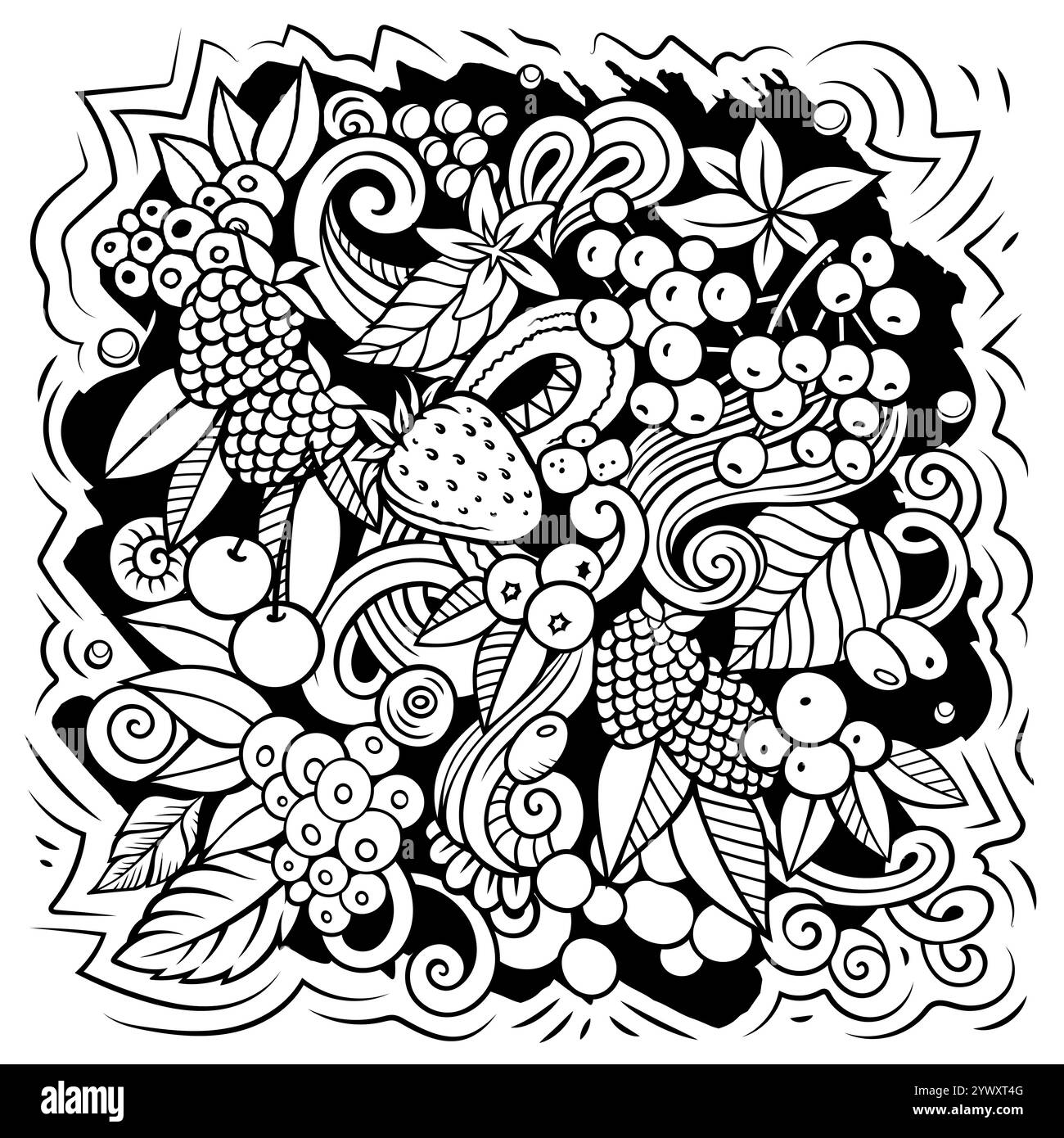 Berry Fruits cartoon vector doodles illustration Stock Vector Image ...