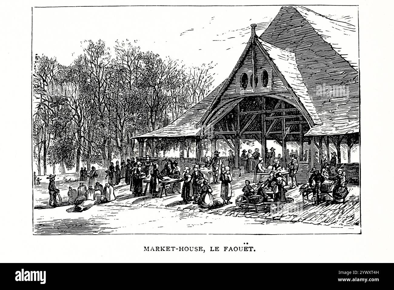 Market-House, Le Faouet from Normandy and Brittany illustration by ...