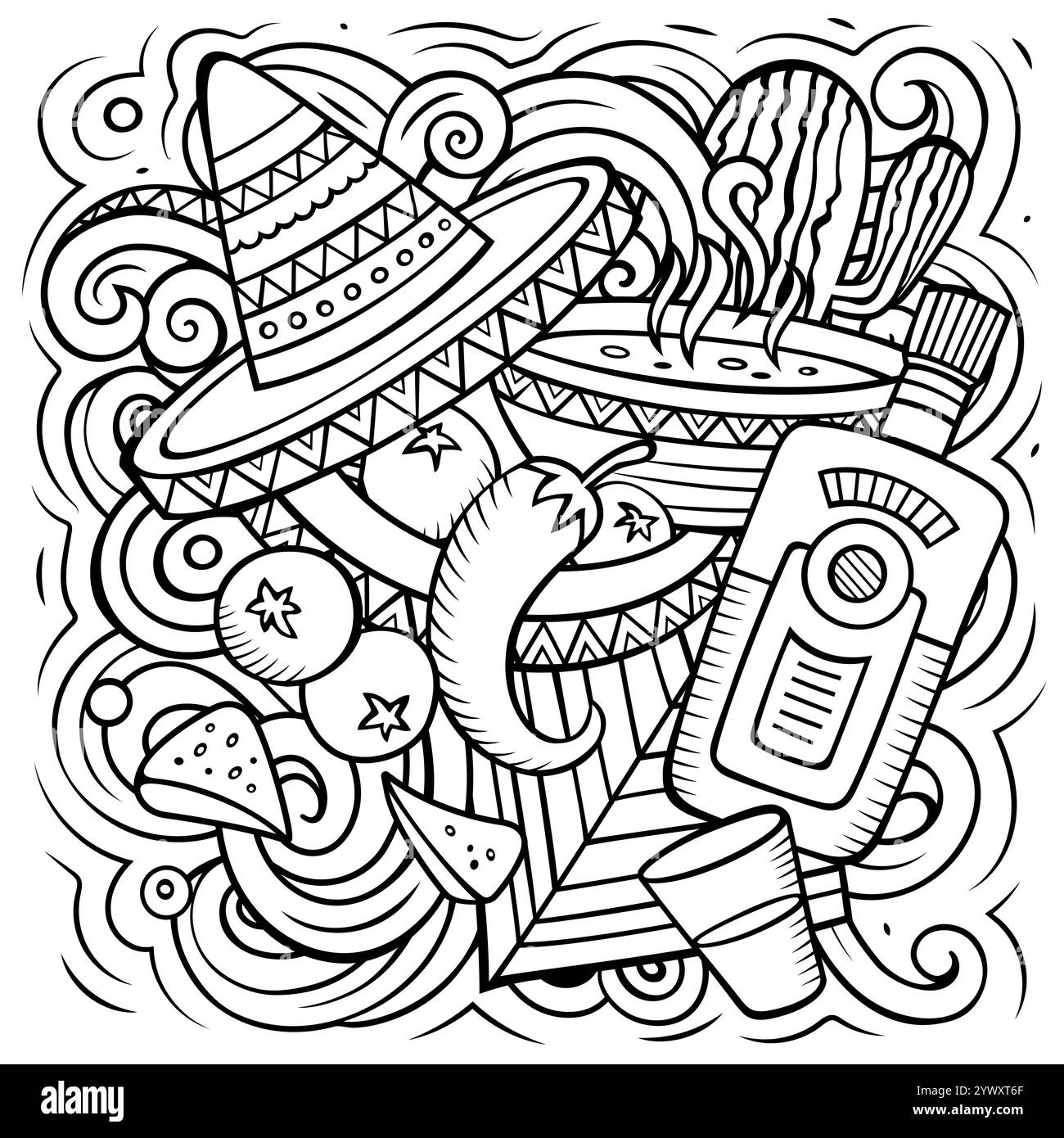 Mexican food hand drawn vector doodles illustration Stock Vector Image ...