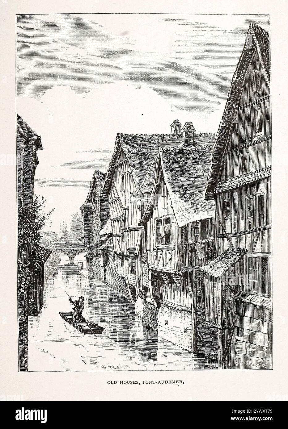 Old Houses, Pont-Audemer from Normandy and Brittany illustration by ...