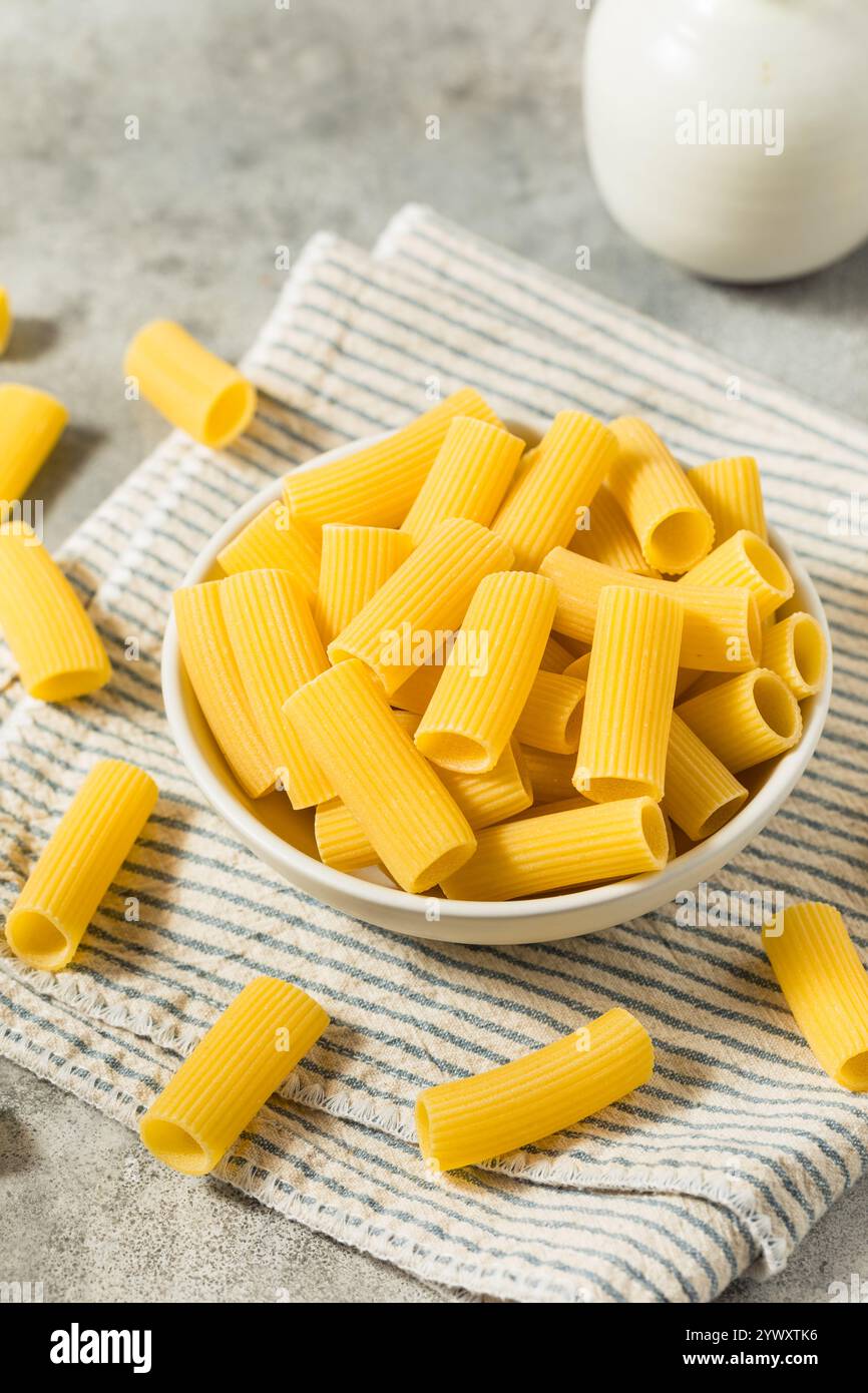 Organic Dry Raw Rigatoni Pasta Ready to Cook Stock Photo - Alamy