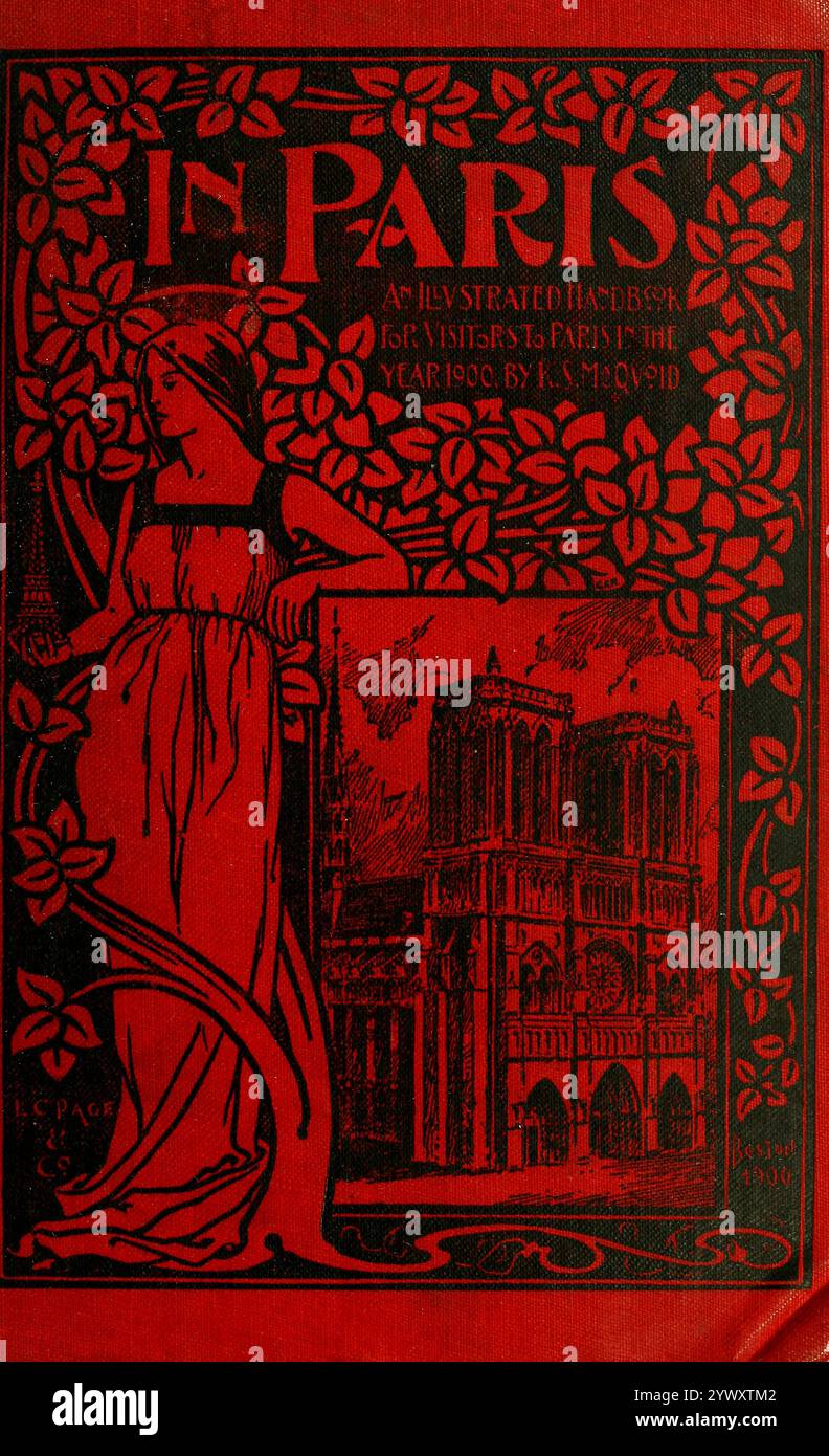 Red and black Book Cover In Paris in 1900 illustrated by Thomas R ...