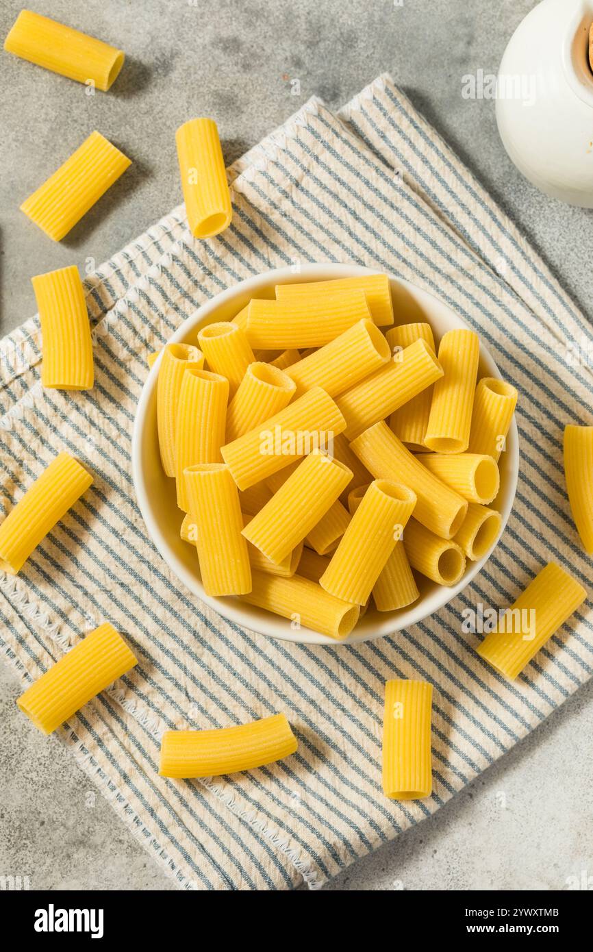 Organic Dry Raw Rigatoni Pasta Ready to Cook Stock Photo - Alamy