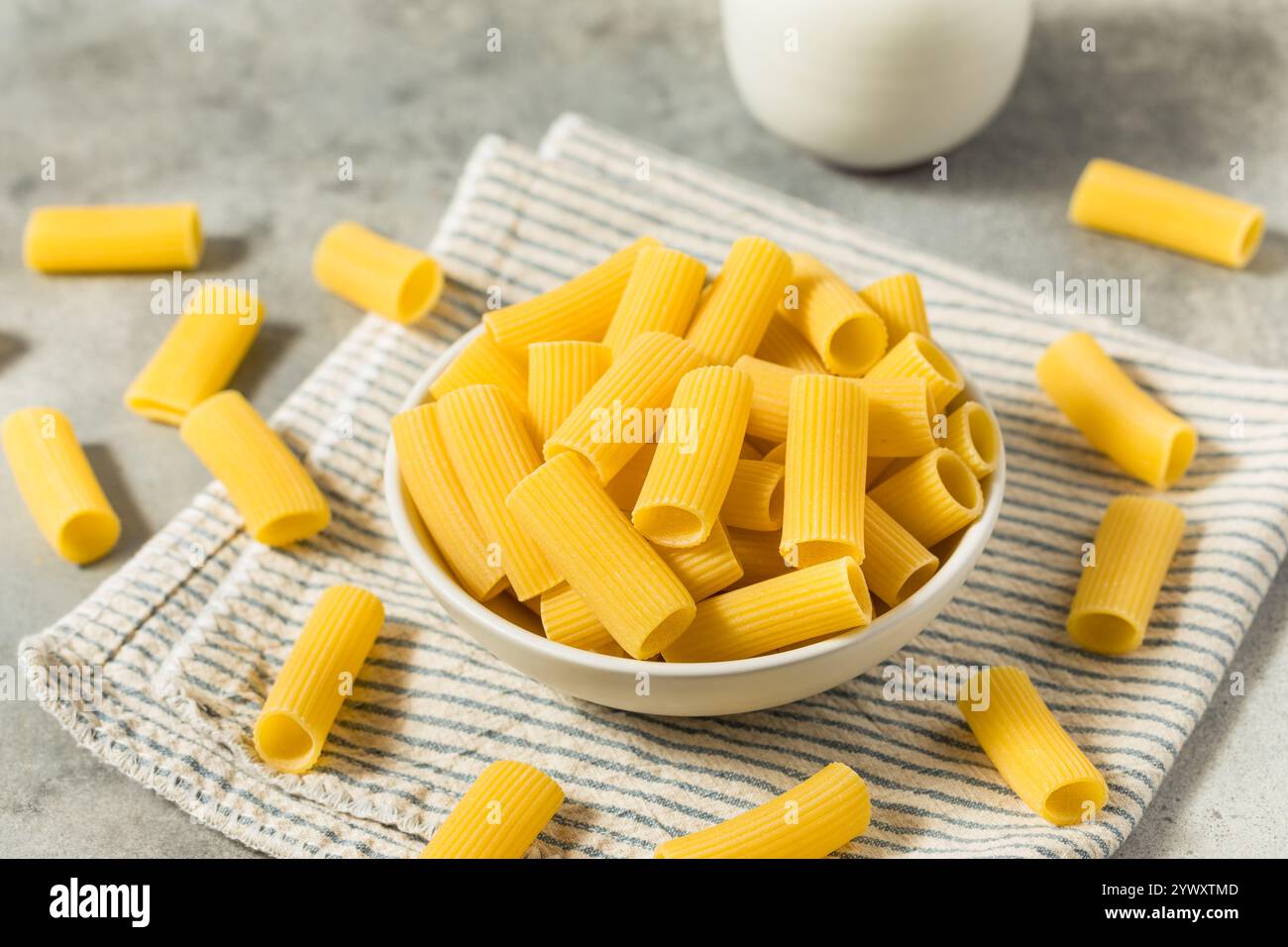 Organic Dry Raw Rigatoni Pasta Ready to Cook Stock Photo - Alamy