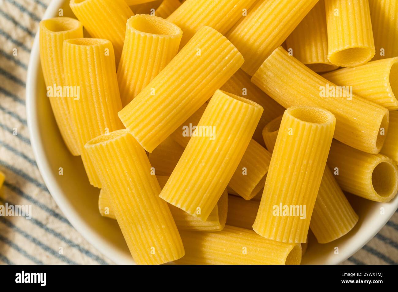 Organic Dry Raw Rigatoni Pasta Ready to Cook Stock Photo - Alamy