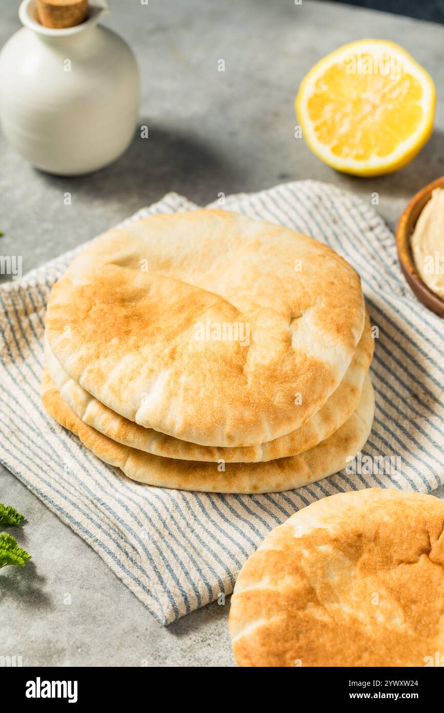 Homemade Greek PIta Bread Ready to Eat Stock Photo - Alamy